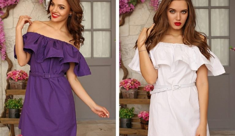Dress With Shuttlecock On The Shoulders - Dress24h
